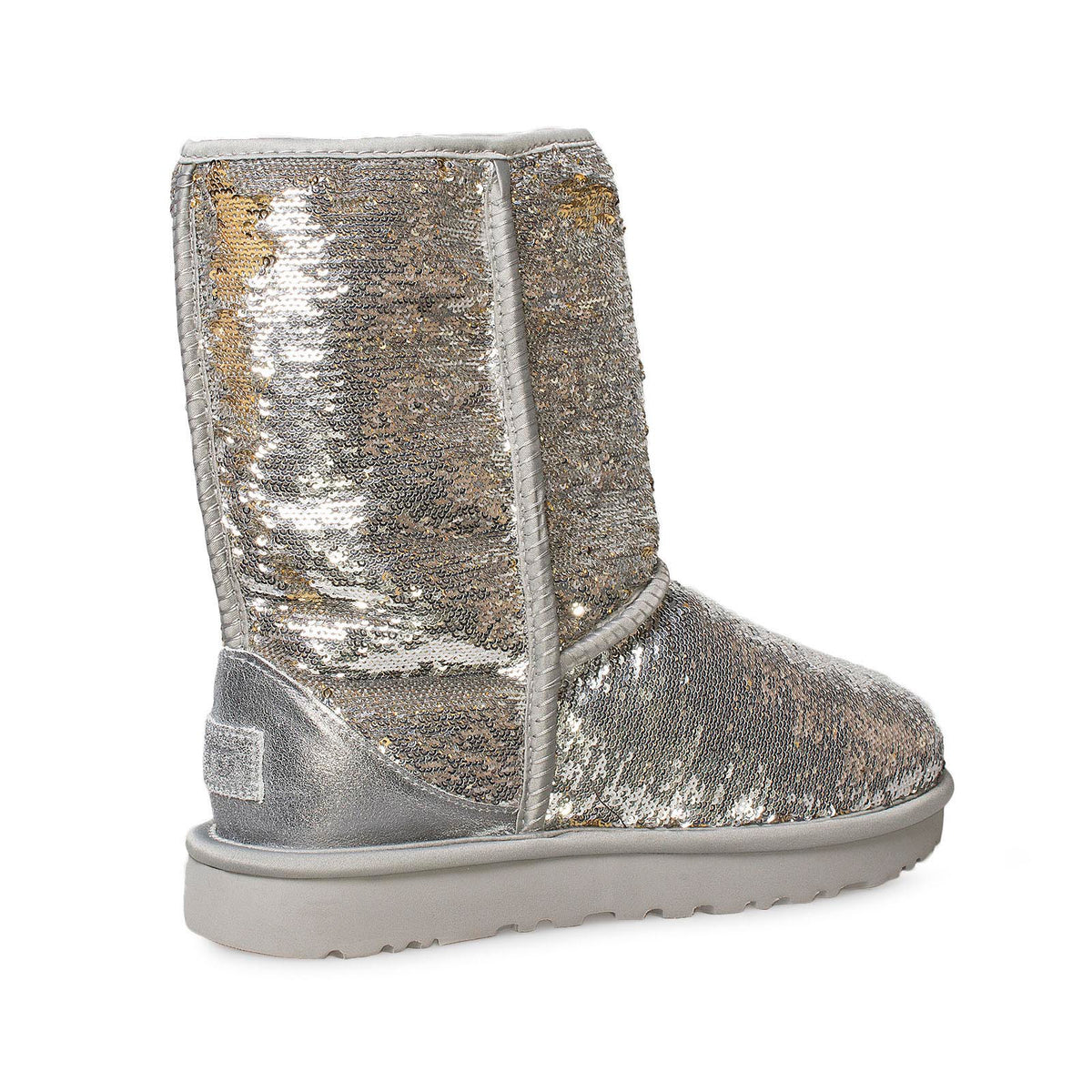 UGG Classic Short Cosmos Sequin Silver Gold Boots - Women's – MyCozyBoots