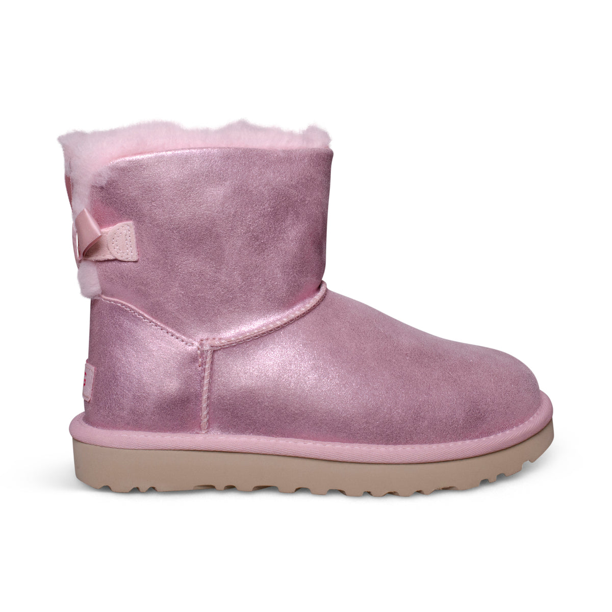 UGG MIni Bailey Bow Glisten Pink Cloud Boots - Women's – MyCozyBoots