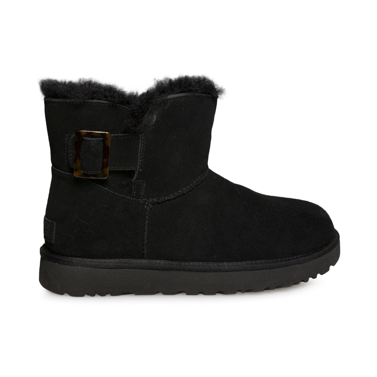 UGG Mini Bailey Fashion Buckle Black Boots Women s MyCozyBoots