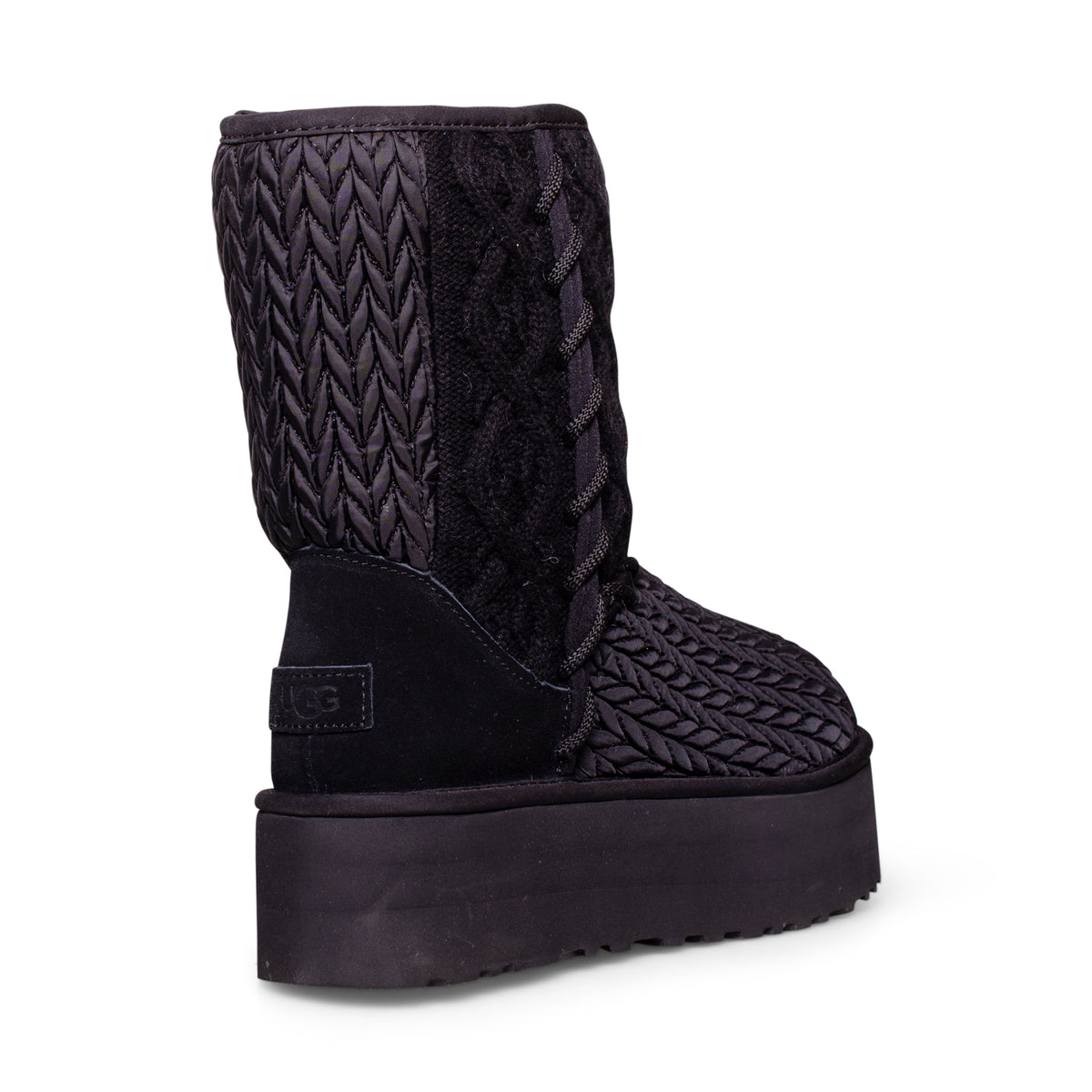 UGG Classic Short Villa Knit Black Boots - Women's – MyCozyBoots