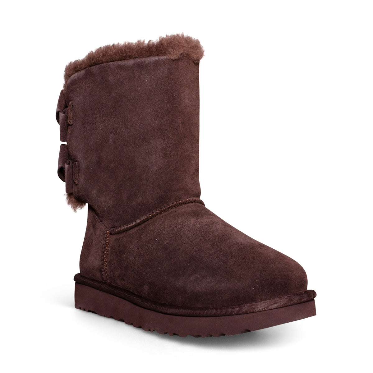 UGG Bailey Suede Bow Burnt Cedar Boots - Women's – MyCozyBoots