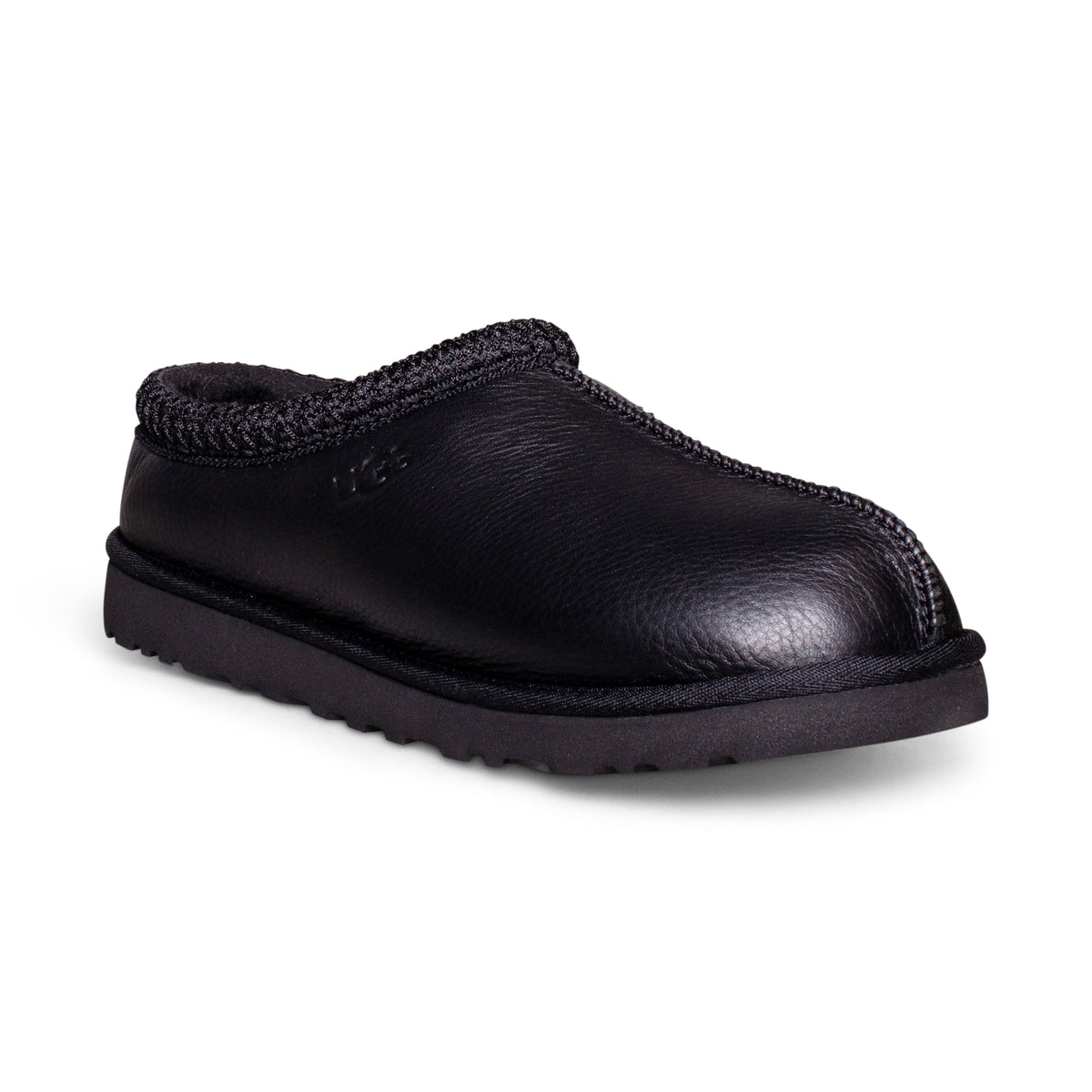 UGG Tasman Leather Black Slippers - Men's – MyCozyBoots