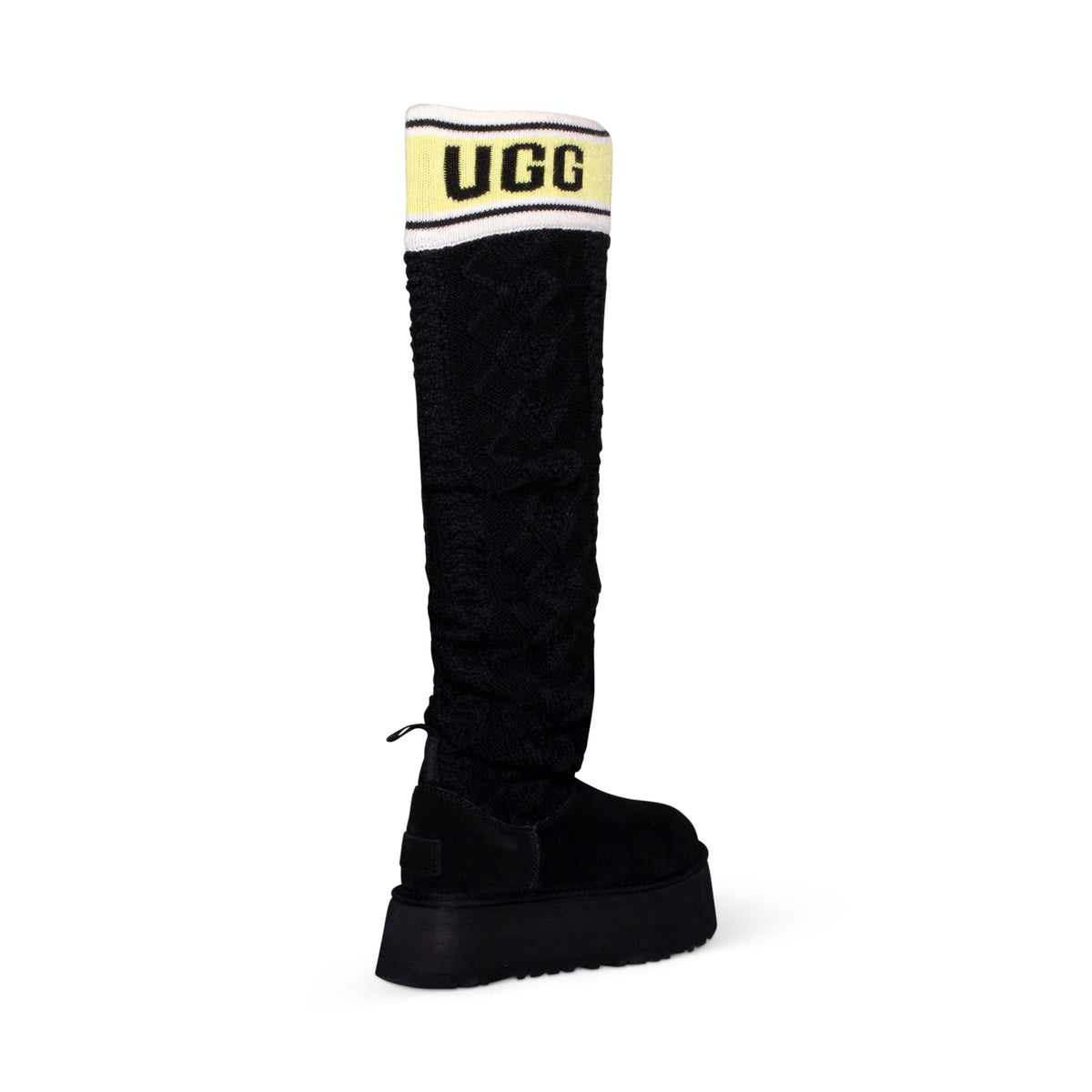 UGG Classic Sweater Letter Tall Black Boots - Women's – MyCozyBoots