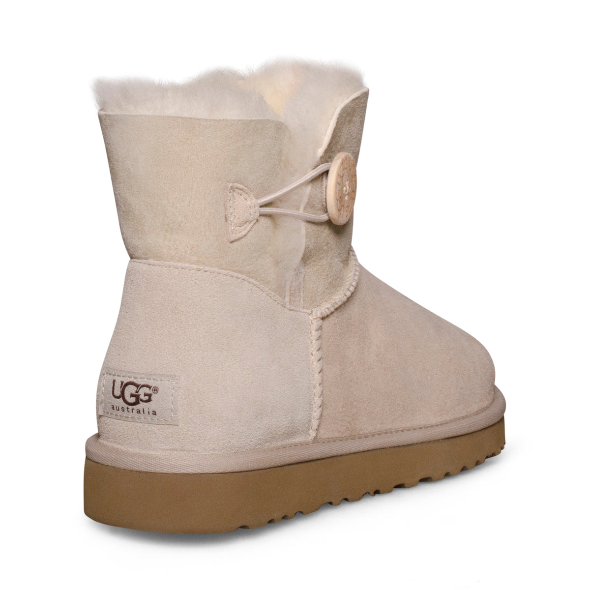 UGG Mini Bailey Button Sand Boots - Women's – MyCozyBoots