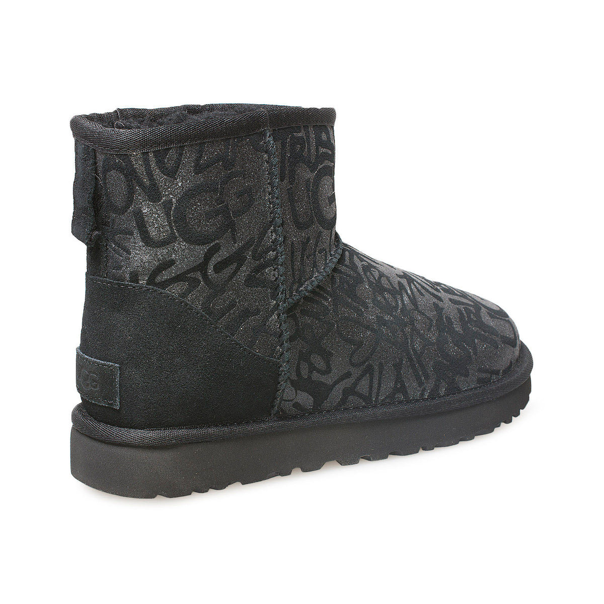 UGG Classic Mini Sparkle Graffiti Black Boots - Women's – MyCozyBoots