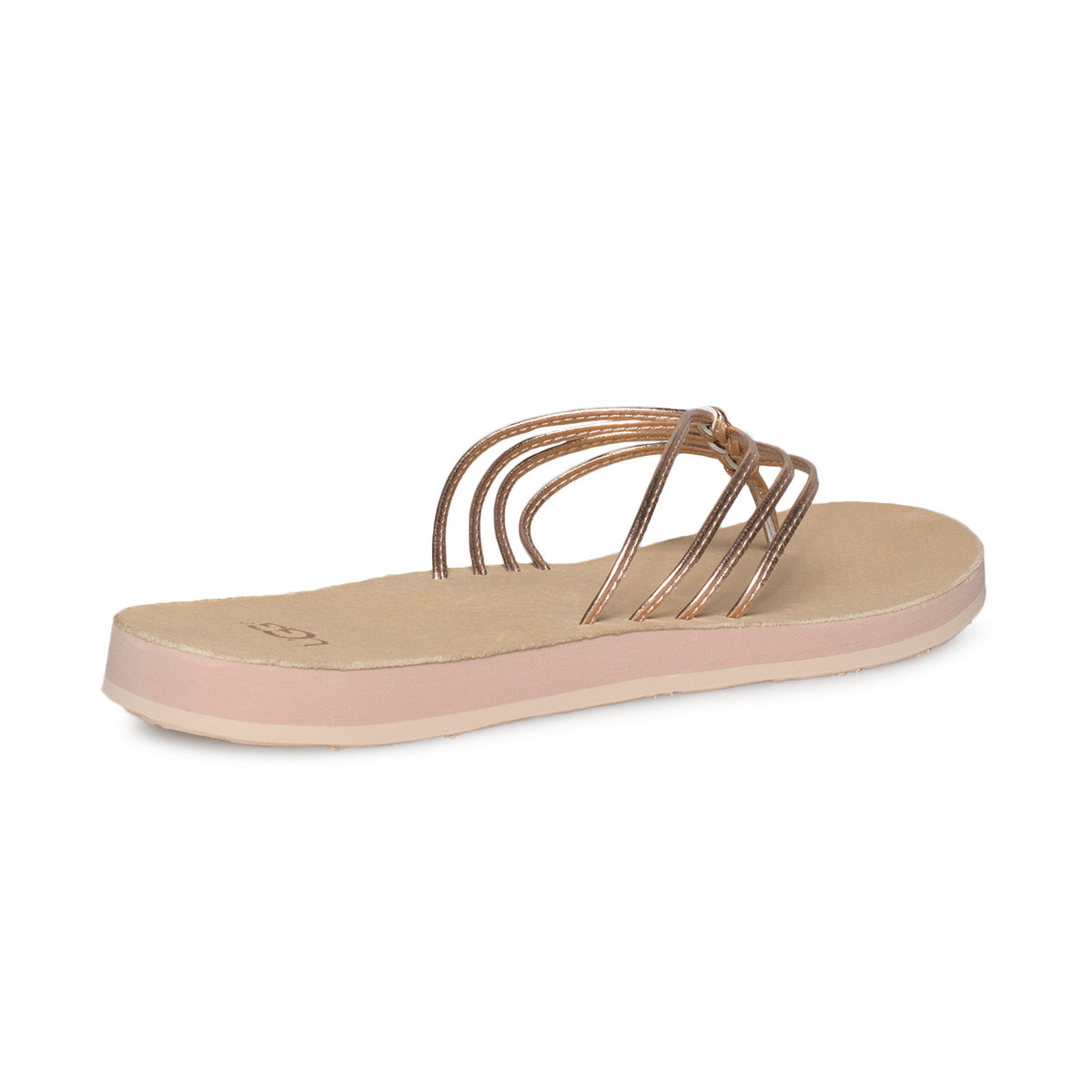 UGG Heina Metallic Rose Gold Flip Flops - Women's – MyCozyBoots