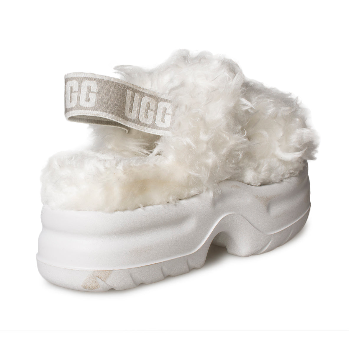 UGG Fluff Sugar Platform White Sandals - Women's – MyCozyBoots