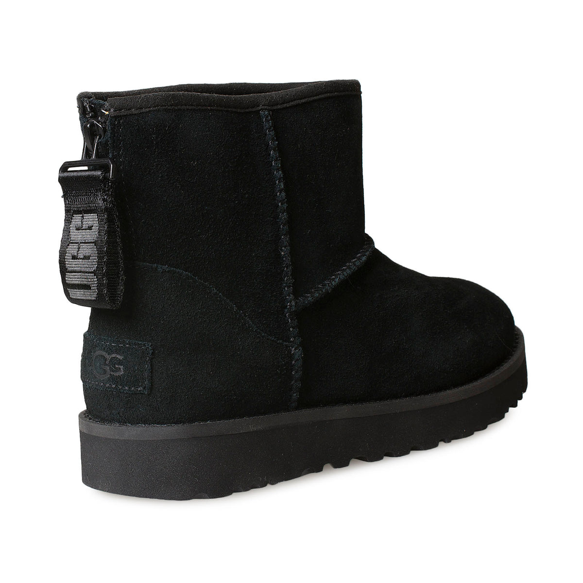 UGG Classic Mini Logo Zip Black Boots - Women's – MyCozyBoots