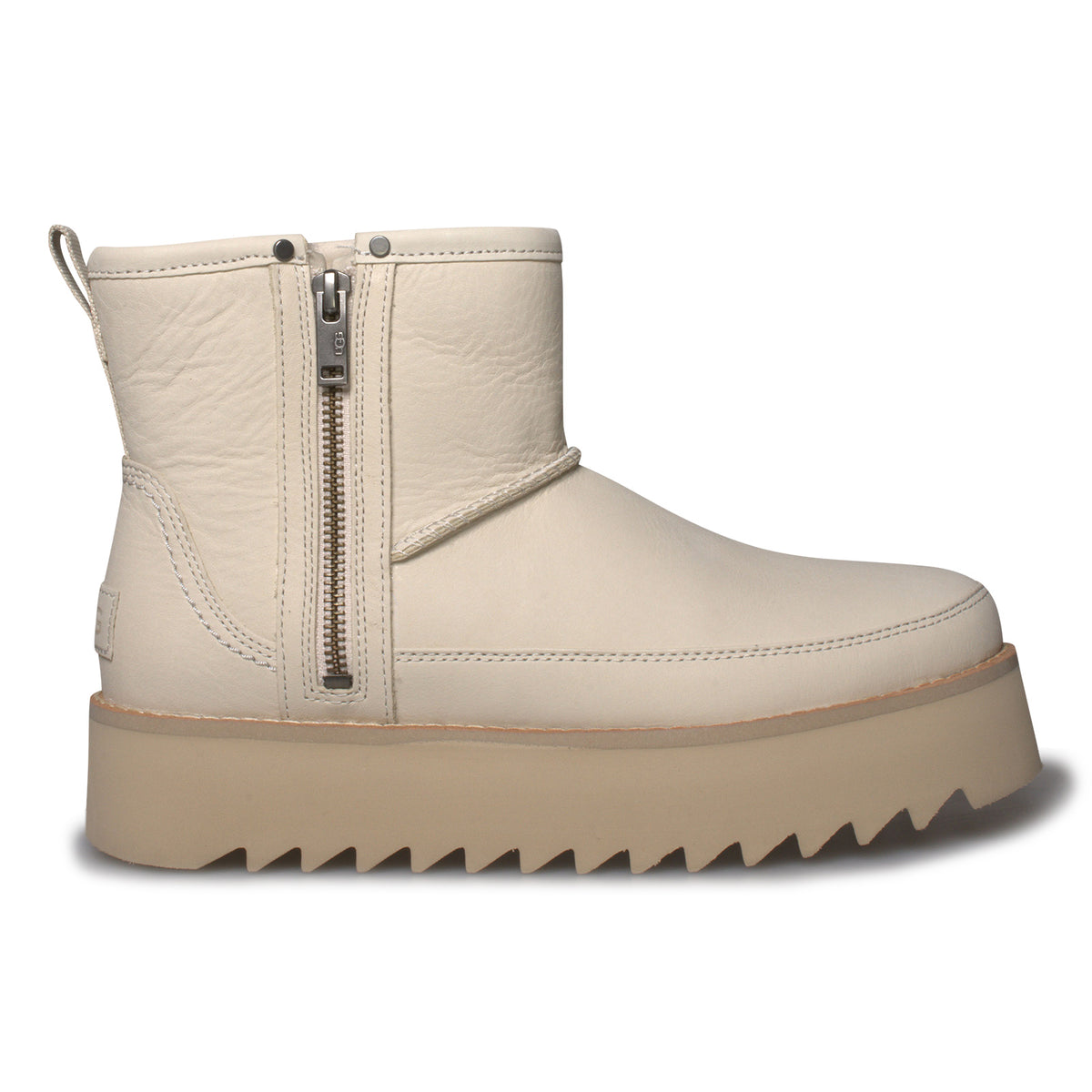 UGG Classic Rebel Biker Mini Bone Boots - Women's – MyCozyBoots