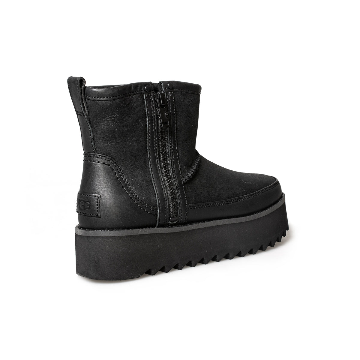 UGG Classic Rebel Biker Mini Black Boots - Women's – MyCozyBoots