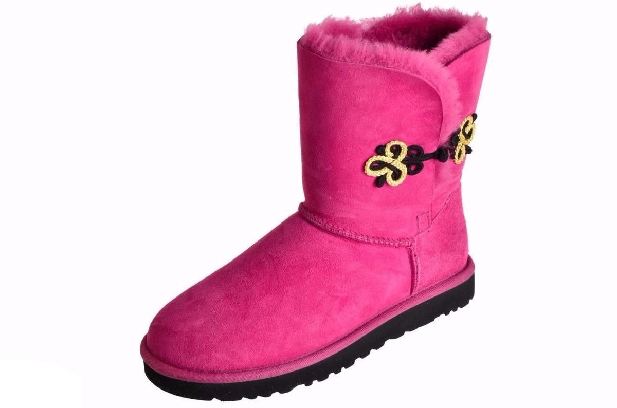 UGG BAILEY GOLD MARIKO RED VIOLET SUEDE/SHEEPSKIN BOOTS – MyCozyBoots